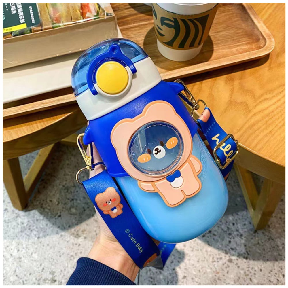 Kids Water Bottle With Straw Sealed Flip Top Lid Bottle Large Capacity 720Ml - Walmart.com