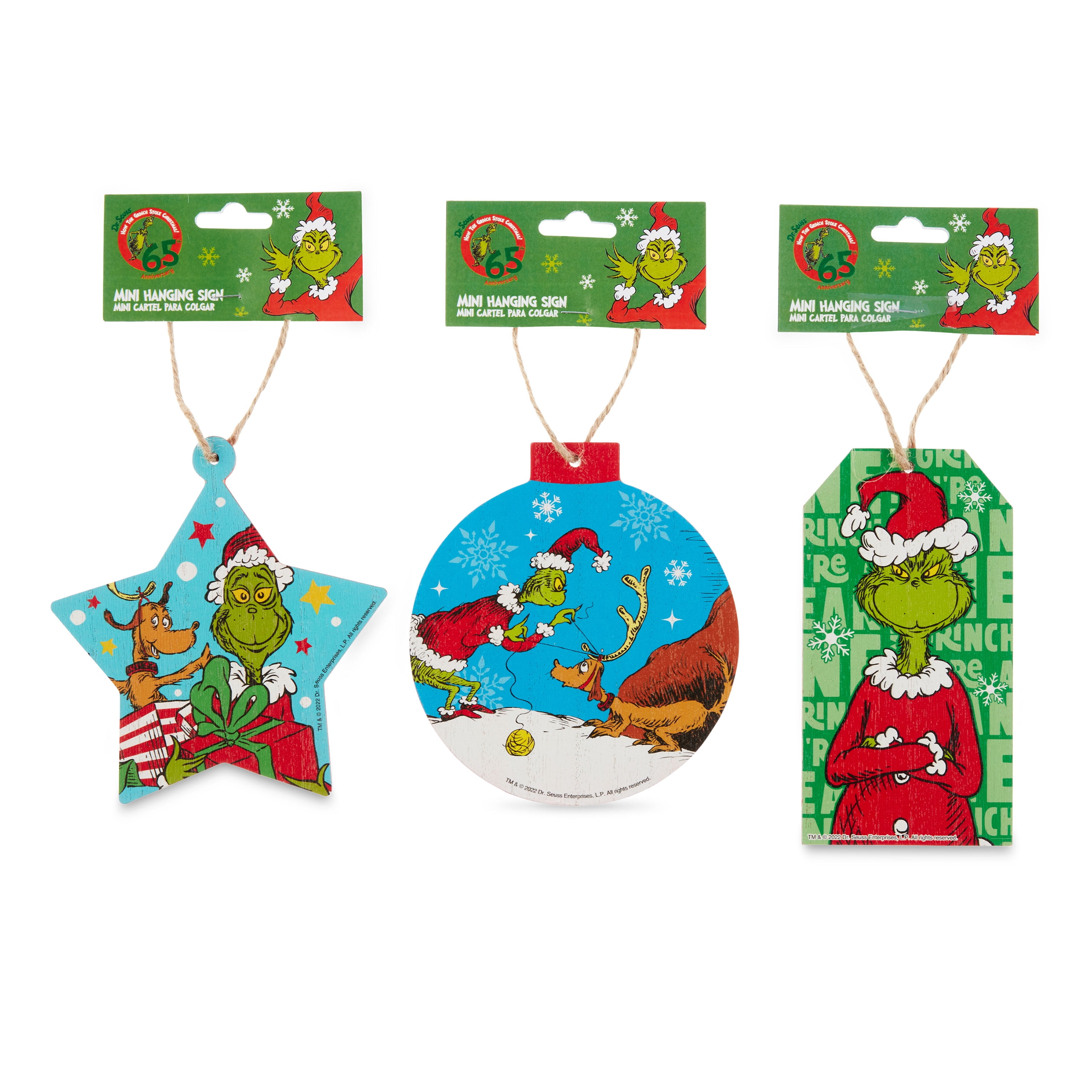 Buy Dr Seuss' The Grinch Who Stole Christmas, Grinch Mini Sign Set, 3 ...