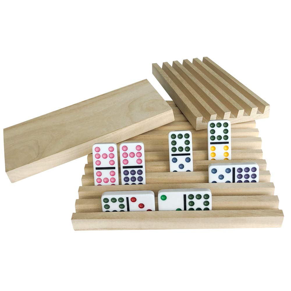 Click here for Yuanhe Set Of 4 Solid Wood Domino Trays  Domino Ti... prices