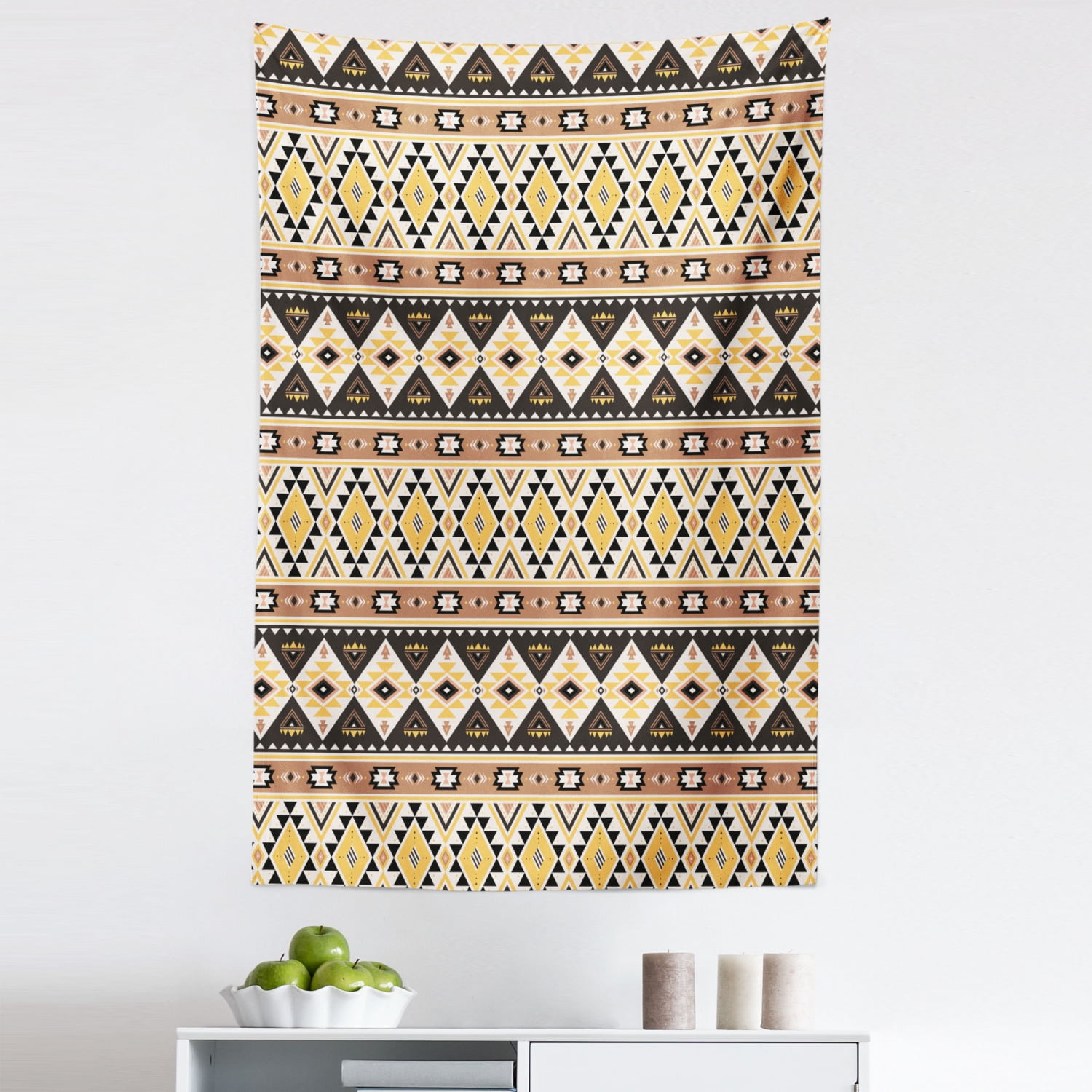 Aztec Tapestry, Rhythmic Geometric Lines and Triangles in Mexican Style ...