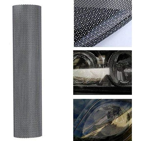 Perforated Film Mesh Headlight Tint Film Black Sunshade Sticker Fly-Eye ...