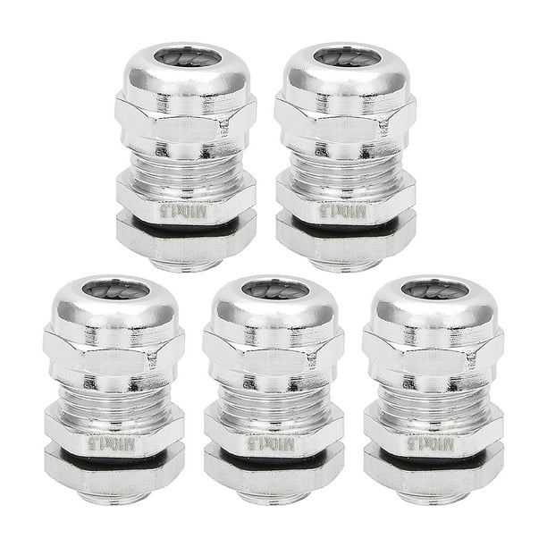 5PCS M10*1.5 Metal Waterproof Connector Fastener Locknut Stuffing Cable ...