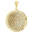 10K Yellow Gold Natural Diamond Circle Medallion Charm Medusa Head ...