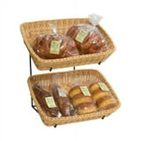 2 Tier Plastic Wicker Baskets Countertop Display - 16 W x 15 D x 18 H ...
