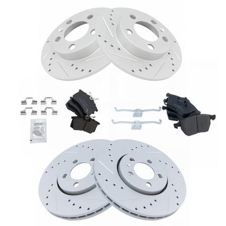 TRQ Front and Rear Performance Brake Pad & Rotor Kit Brake Pads Brake ...