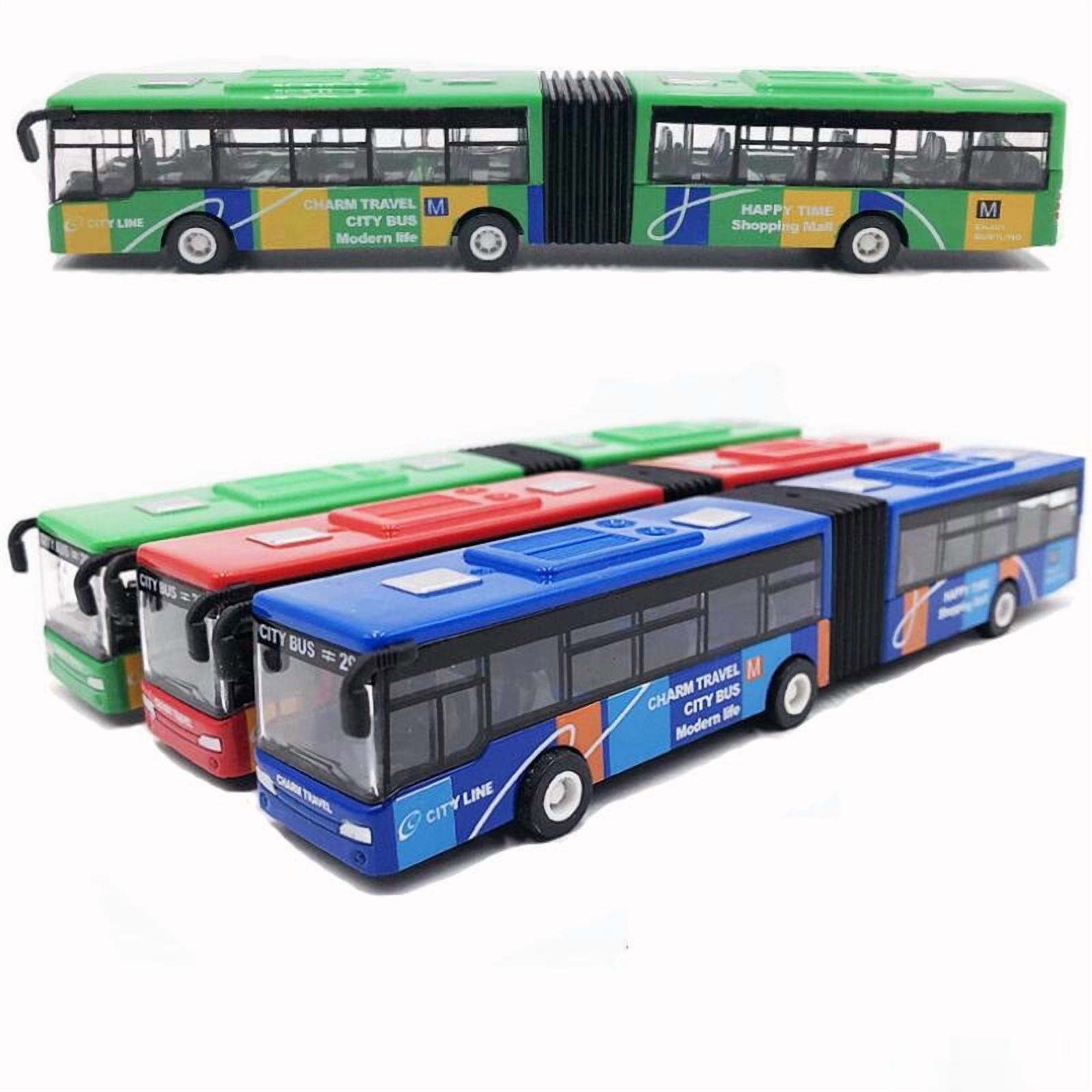 Unbranded Realistic Blue Extended Double-Decker Mini Bus Model With High-Quality Glossy Paint  Alloy Pull-Back Design  New Color Box Packaging - Ideal
