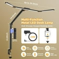 LED Desk Lamp for Office Home, Eye-Caring Desk Light with Stepless ...