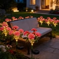 Honmine Solar Powered Carnation Light, 7 Pronged LED Artificial Flower ...