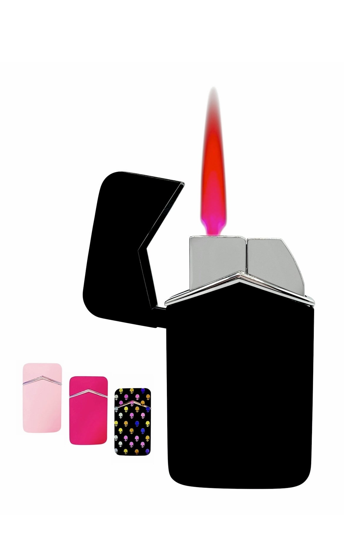 Pink Flame Refillable Butane Torch Windproof Lighter For Grilling ...