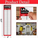 Ladder Inspection Labels Stickers 8.5x2inch Red Safety Inspection Tags ...
