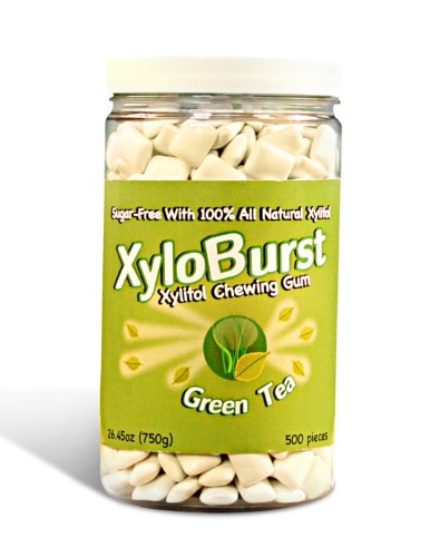 XyloBurst Xylitol Green Tea Chewing Gum 500 Count Jar - Walmart.com ...