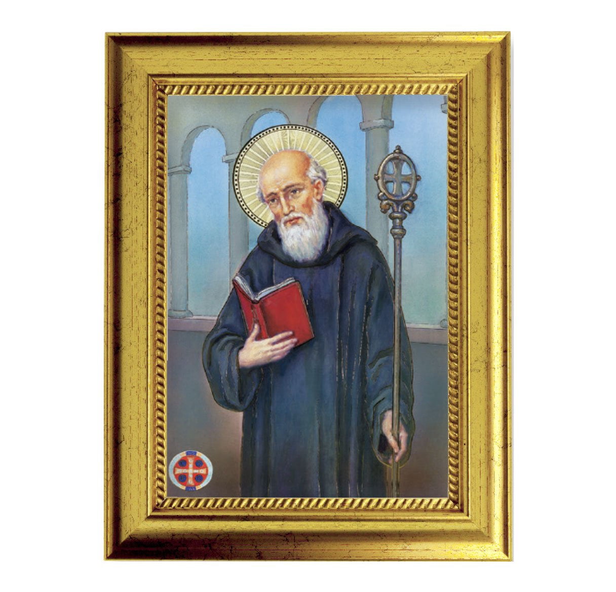 St. Benedict Picture Framed Wall Art Decor Small, Antique Gold-Leaf ...