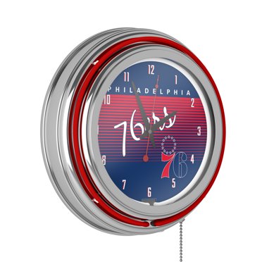 Trademark Global Brooklyn Nets NBA Chrome Double Ring Neon Clock ...