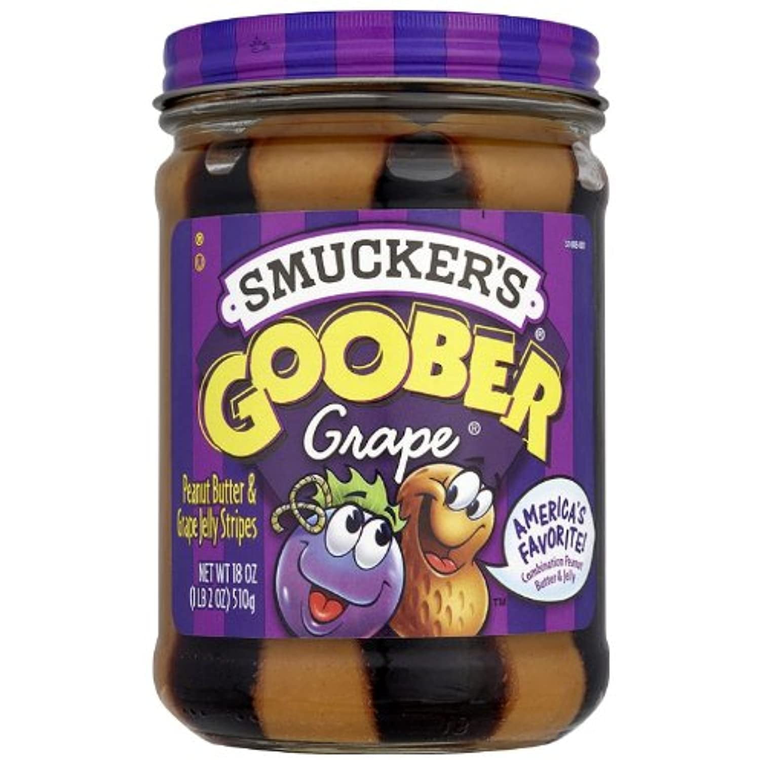 Smuckers Goober Grape Pband J Stripes, 18-Ounce (Pack Of 6) - Walmart.com