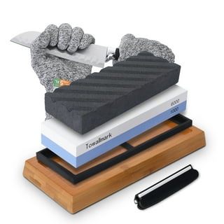 Sharpening Stone Whetstone Set, Double-Sided 400/1000 and 3000/8000 ...