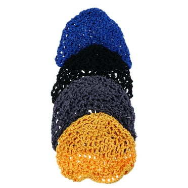 4 Pcs Mesh Crochet Hair Net, Rayon Knit Snood Hat, Hair Wrap for Sleep ...