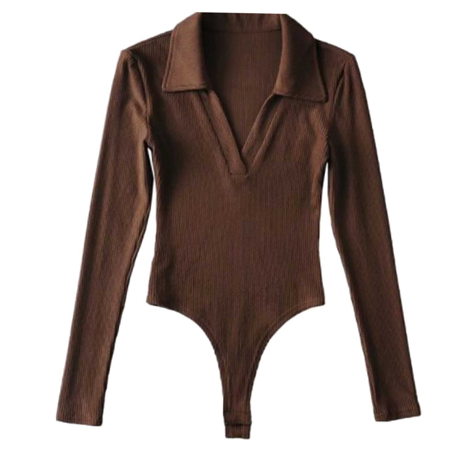Click here for Hajgjp Long Sleeve Bodysuits For Women Ribbed Knit... prices