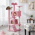 WSWJY 54in Cat Tree, Cat Tower w/Large Cat Condo Scratching Posts and ...