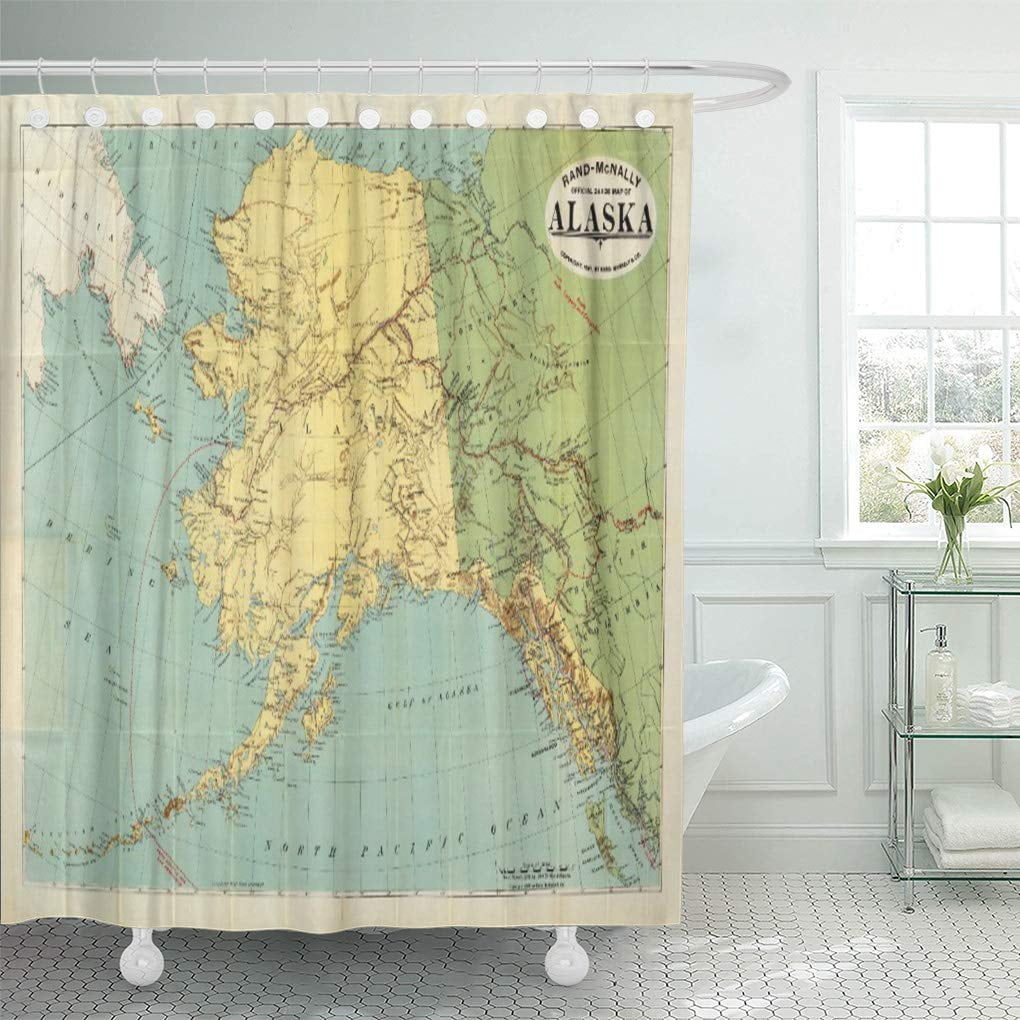 SUTTOM Gold Rand Map of Alaska Rushalaska Fairly Early Rush Shower ...
