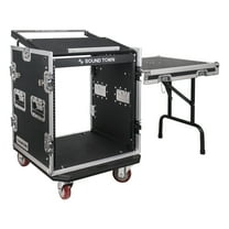 Sound Town 14U PA DJ Rack/Road Case with 11U Slant Mixer Top, 20 ...