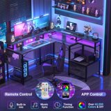 Homieasy L Shaped Desk with File Drawer, Reversible L Shaped Computer ...