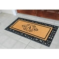 A1HC Black Paisley Rubber and Coir, Floral Border Doormat, 30"X60 ...