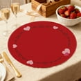 Cinvoph Valentine's Day Placemats Heart Shaped Table Mats Round Table Protection for Anniversary ...