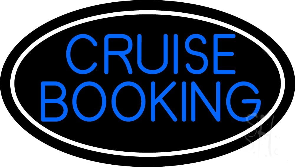 Blue Cruise Booking LED Neon Sign 20 x 37 - inches, Black Square Cut ...