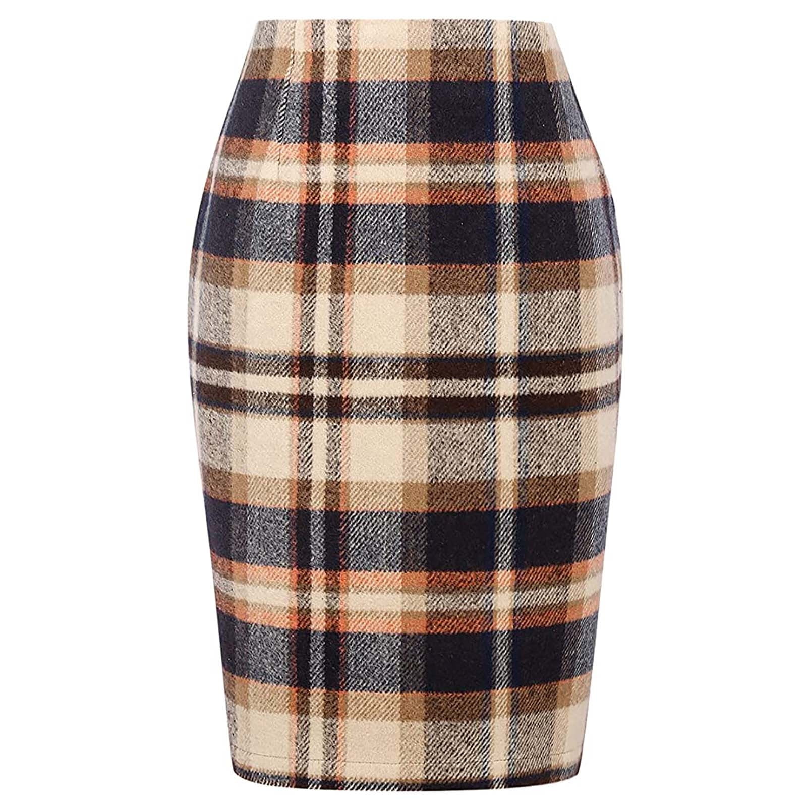 Click here for Besolor Womens Plaid Warp Midi Skirt 2024 Casual H... prices