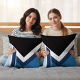 Black Blue Lines Pillow Covers Set of 2, Geometric Abstract Black Dark ...