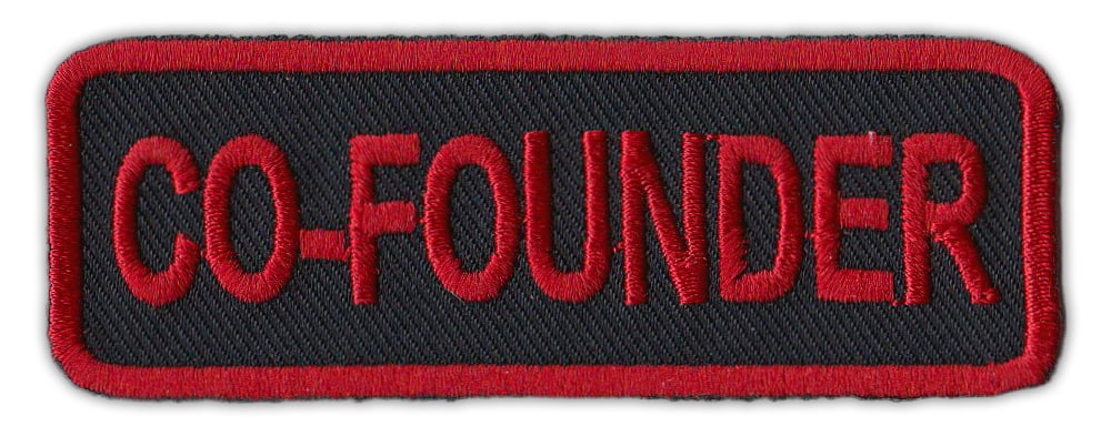 Motorcycle Jacket Embroidered Patch - Co-Founder - Rank, Position - Red ...
