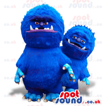 Flashy Blue Monster Plush SPOTSOUND Mascot Couple In Two Sizes - Animal ...