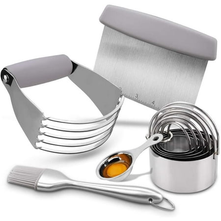 Pastry Cutter Set, KSCD Pastry Scraper and Dough Blender, Stainless ...