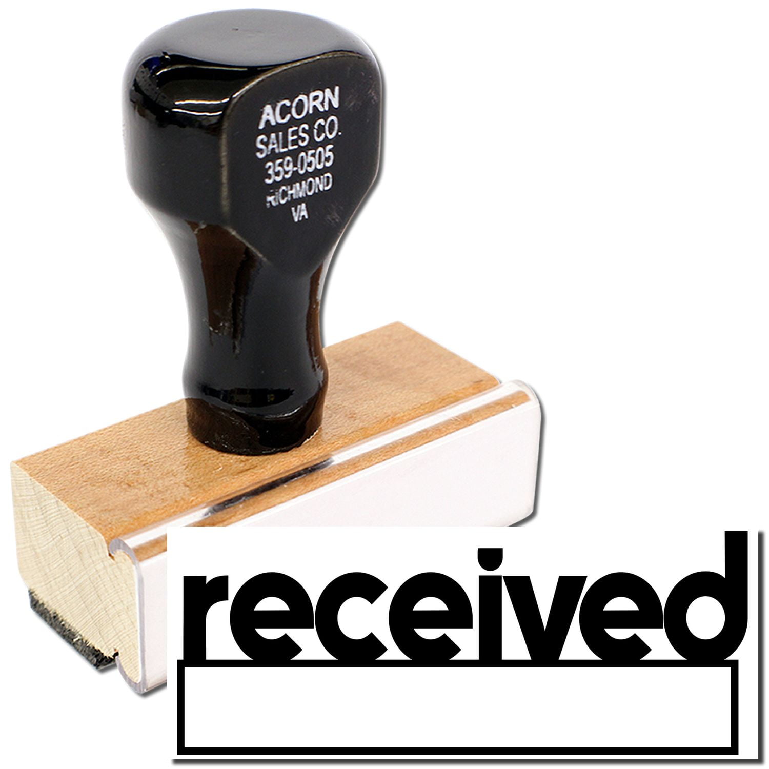 Lowercase Received with Date Box Rubber Stamp, Wooden Handle Rubber ...