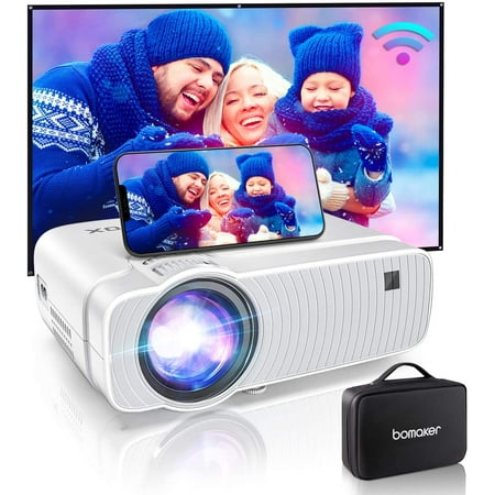 Bomaker Portable WiFi Mini Projector, HD 1080P Supported, 120 ANSI ...