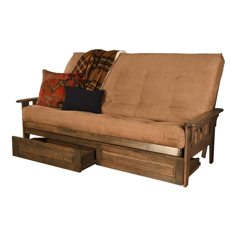 Kodiak Furniture Tucson Queen Futon with Suede Fabric Mattress in Tan ...