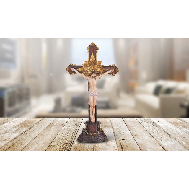 ICE ARMOR Jesus Nailed On The Cross 12"H Crucifix Holy Statue Religious ...