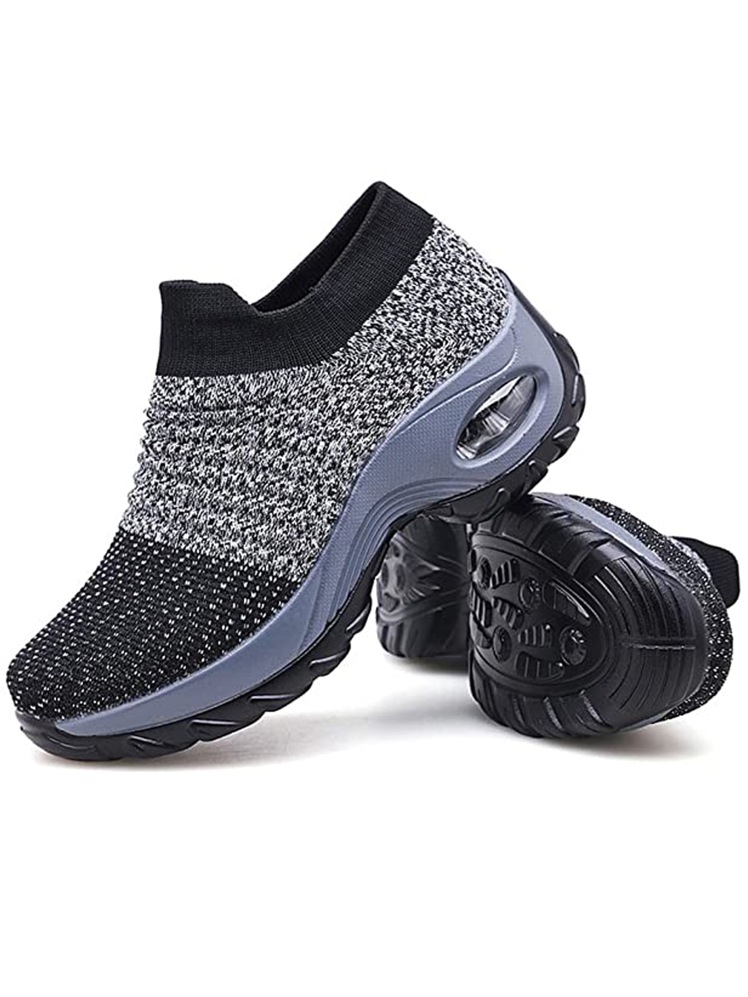 SIMANLAN Women's Walking Shoes Air Cushion Mesh Wedges Running Sneakers ...