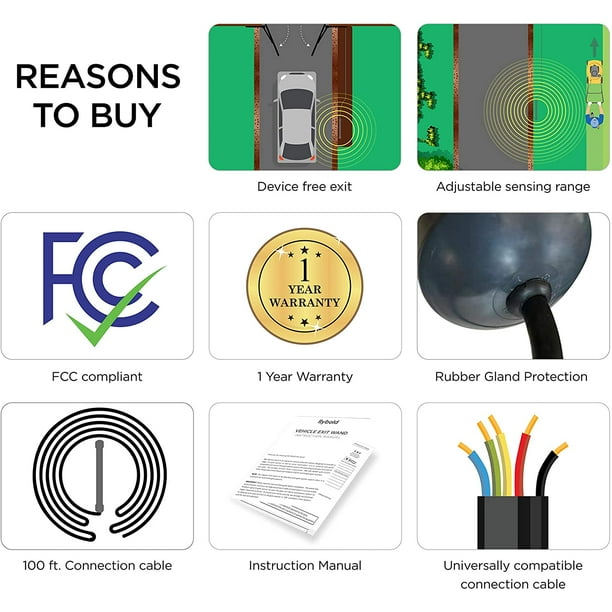 Winbold | Gate Sensor Wireless Vehicle Exit Sensor Gate Exit Wand For ...