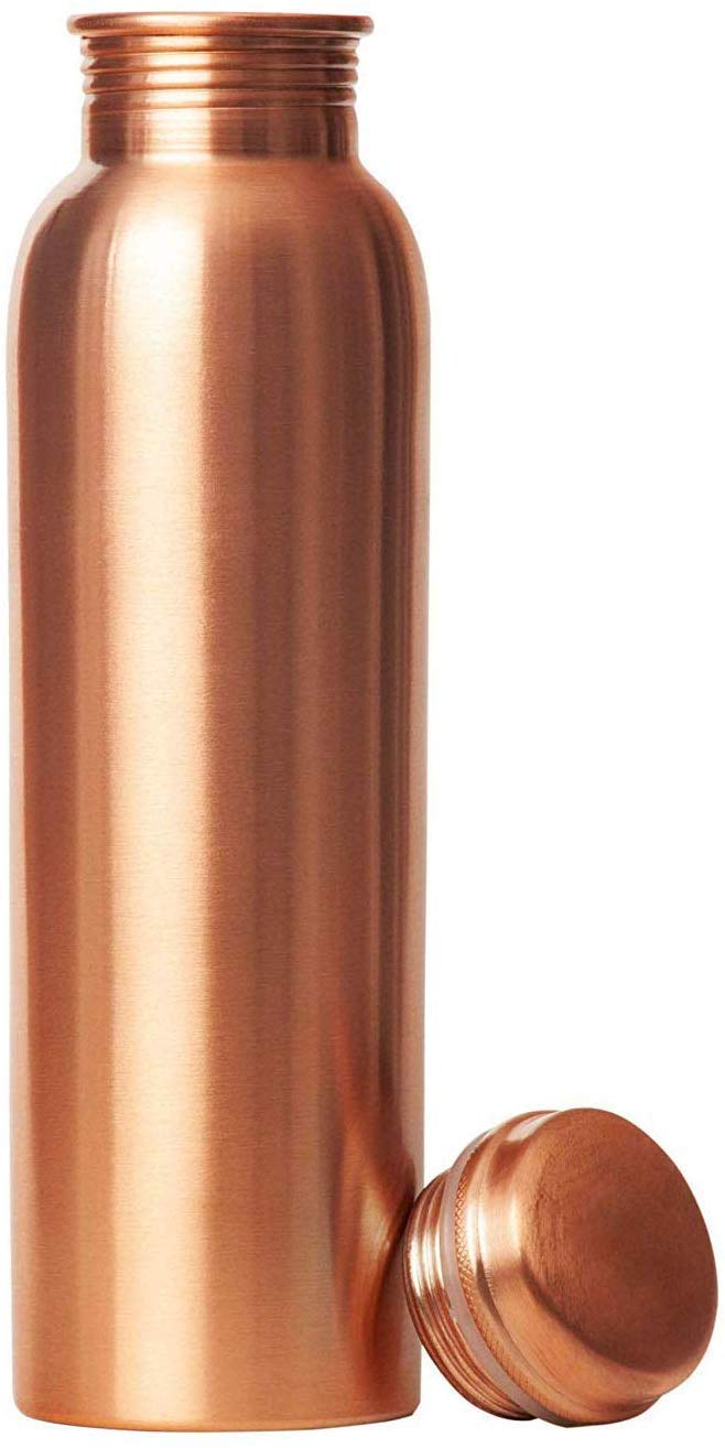 Pure Copper Tamba Water Bottle Joint Free Leak Proof Cap 1 Litre for ...
