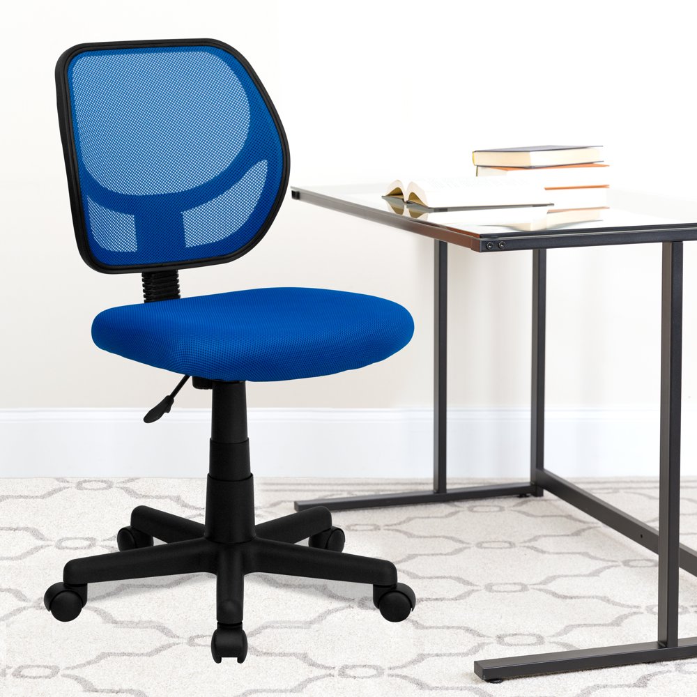 Flash Furniture Low Back Blue Mesh Swivel Task Office Chair - Walmart ...