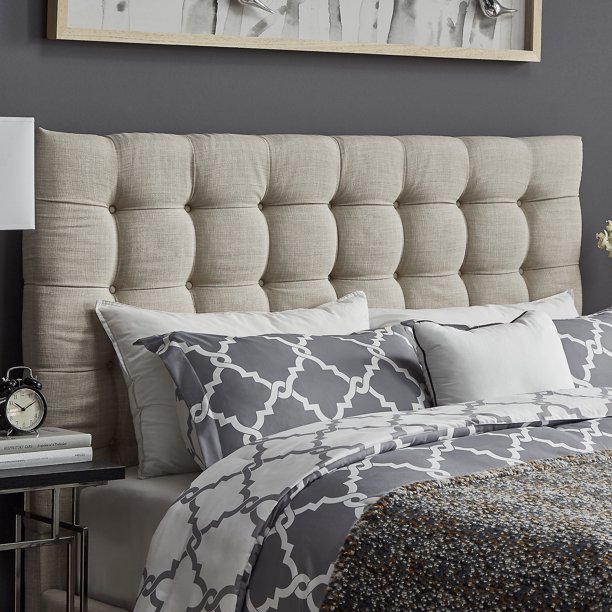 Chelsea Lane Linen Button Tufted Headboard, Full, Beige - Walmart.com