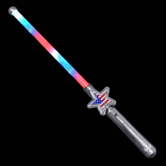 American Flag Star Flashing Light Wand 16" LED Wand, Red White Blue ...