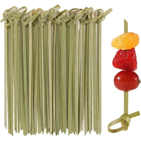 Bamboo Knot Picks,100 Count Natural Bamboo Knot Skewers,4.75 Inch ...