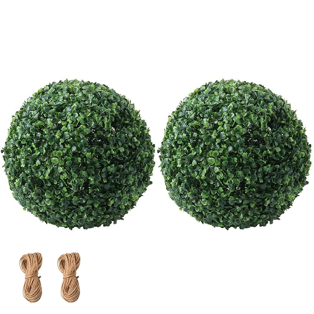 2 Pieces Artificial Plant Topiary Ball Faux Boxwood Decorative Balls ...