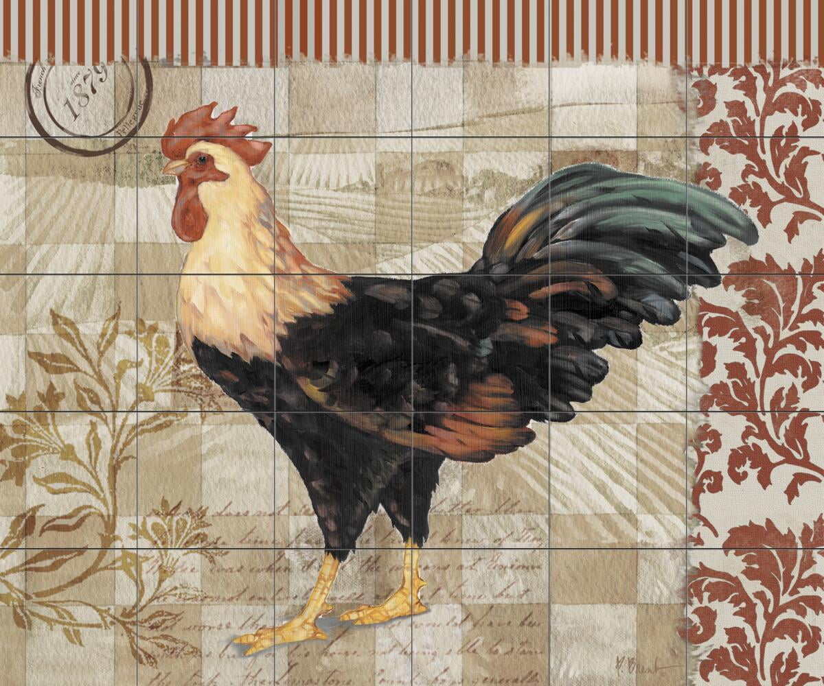 Tile Mural Kitchen Backsplash - PB-Bergerac Rooster V - by Paul Brent ...