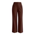 Inverelee Ladies High Rise Pleated Front Straight Wide Leg Dress Pants ...