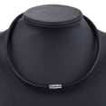 4/6/8MM Mens Black Braided Cord Rope Leather Necklace Choker w ...