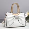 Women's Red Patent Leather Tote Bag with Elegant Bow, Fashionable ...
