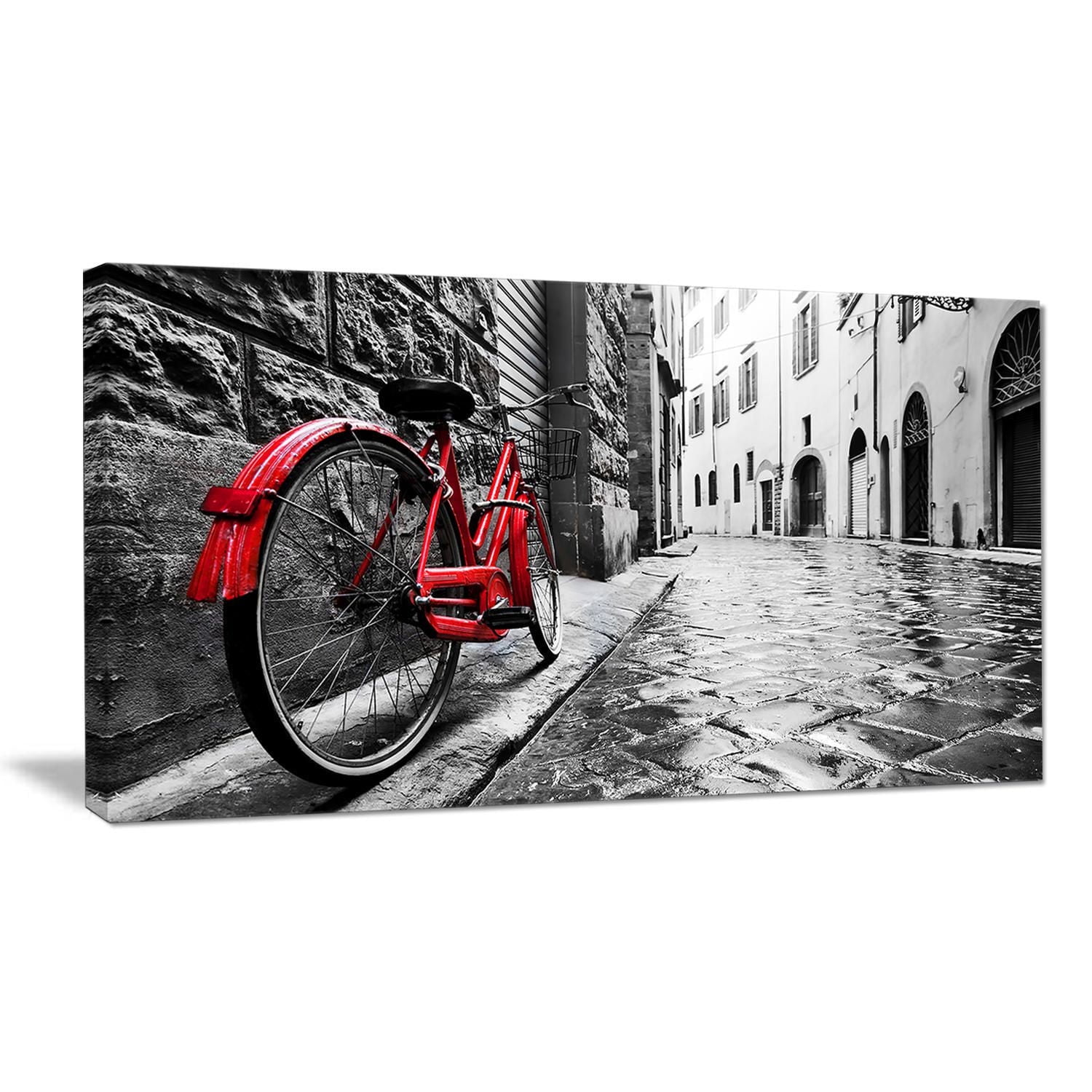 Click here for Designart Design Art Retro Vintage Red Bike Citysc... prices